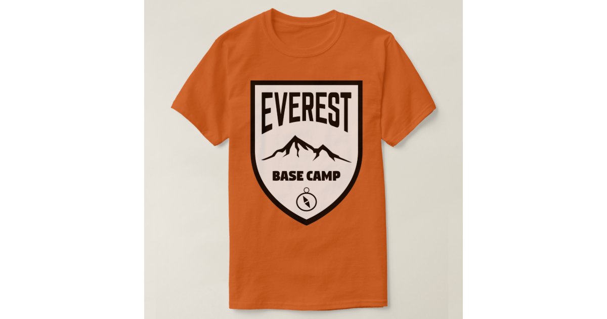 Everest Base Camp Shield Black and White T-Shirt | Zazzle