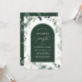 Evergreen & Cotton Flower Watercolor Holiday Party Invitation | Zazzle