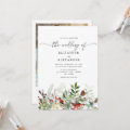 Evergreen elegant winter wedding QR code photo Invitation | Zazzle