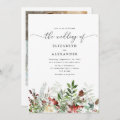 Evergreen elegant winter wedding QR code photo Invitation | Zazzle