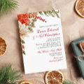 Evergreen Flowers Winter Wedding Invitation | Zazzle