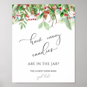Evergreen Guess How Many Candies Are in the Jar Poster | Zazzle