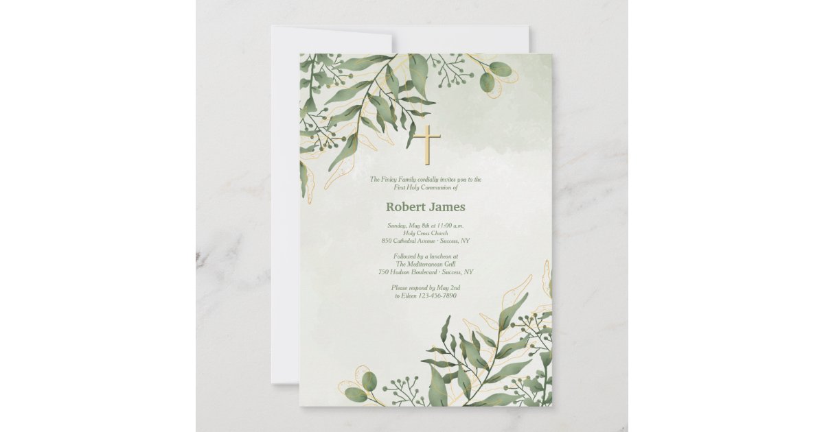 Evergreen Religious Invitation | Zazzle