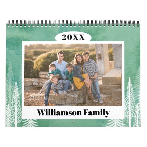 Evergreen Trees Create Your Own Family Photo Calendar | Zazzle
