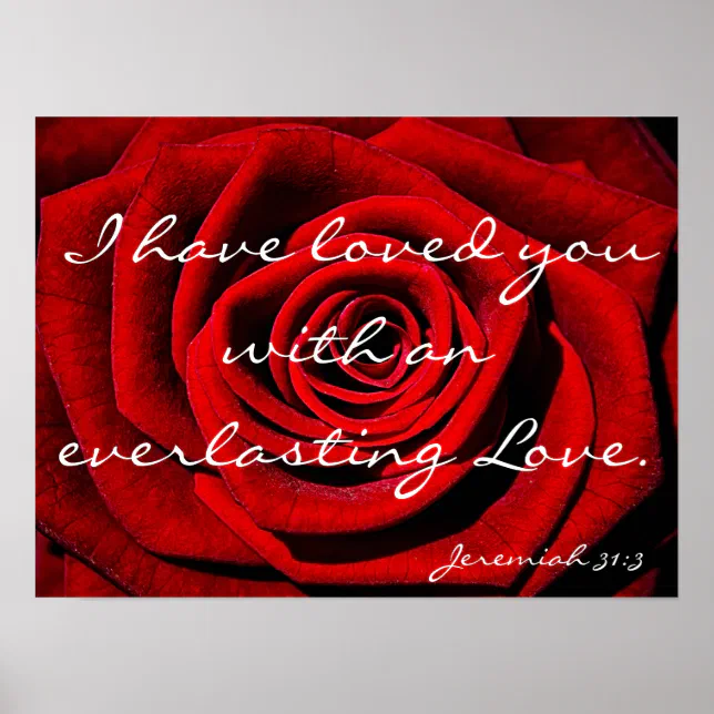 Everlasting love bible verse reminder poster | Zazzle