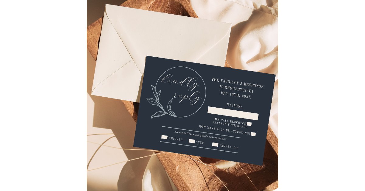 Everlasting Love | Deep Blue | RSVP Card | Zazzle