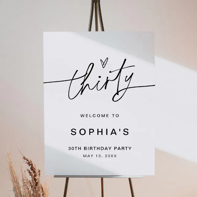 EVERLEIGH 30th Birthday Party Welcome Sign | Zazzle