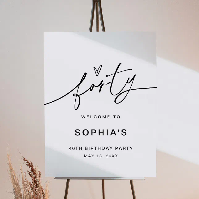 EVERLEIGH 40th Birthday Party Welcome Sign | Zazzle