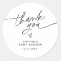 EVERLEIGH Baby Shower Favor Round Sticker | Zazzle
