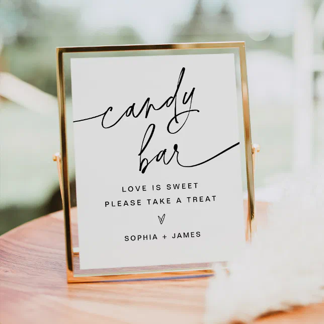 EVERLEIGH Candy Bar Wedding Sign | Zazzle