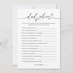 EVERLEIGH Dad Jokes Baby Shower Game Card | Zazzle