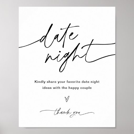 EVERLEIGH Date Night Ideas Sign | Zazzle