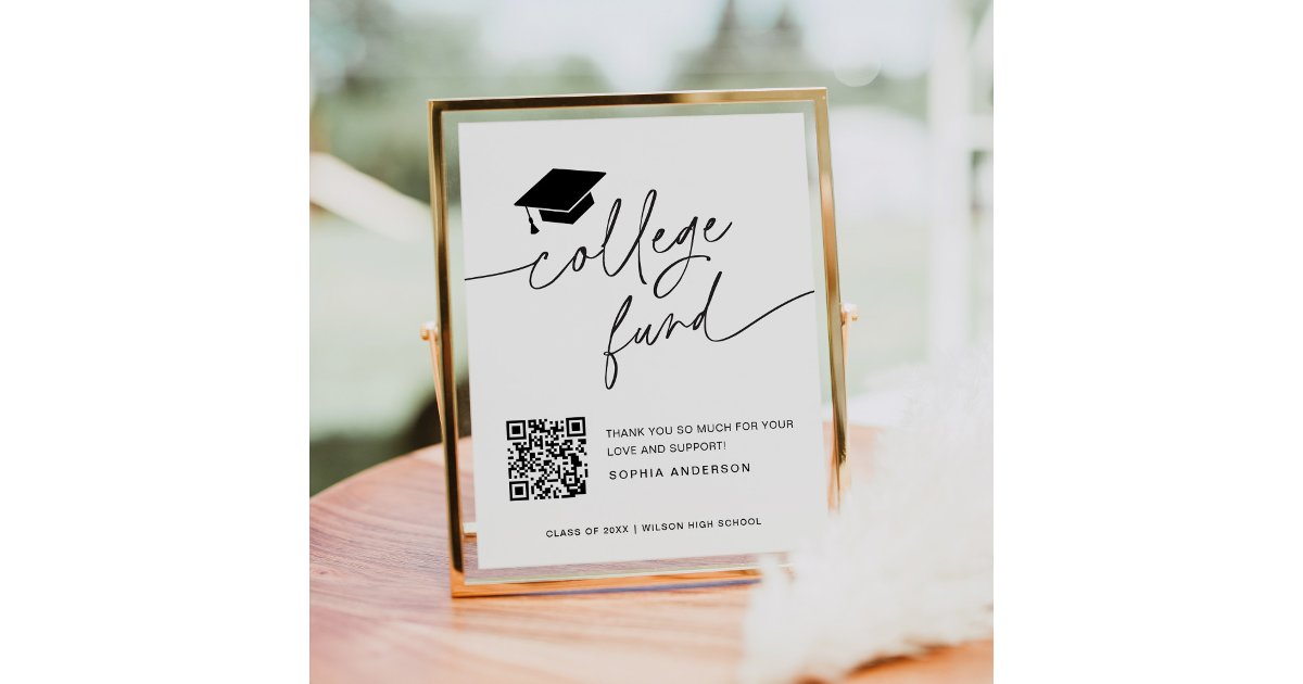 EVERLEIGH Gradutaion College Fund Venmo Sign | Zazzle