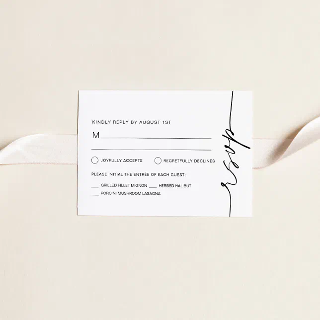 EVERLEIGH Minimalist RSVP Wedding Response Card | Zazzle