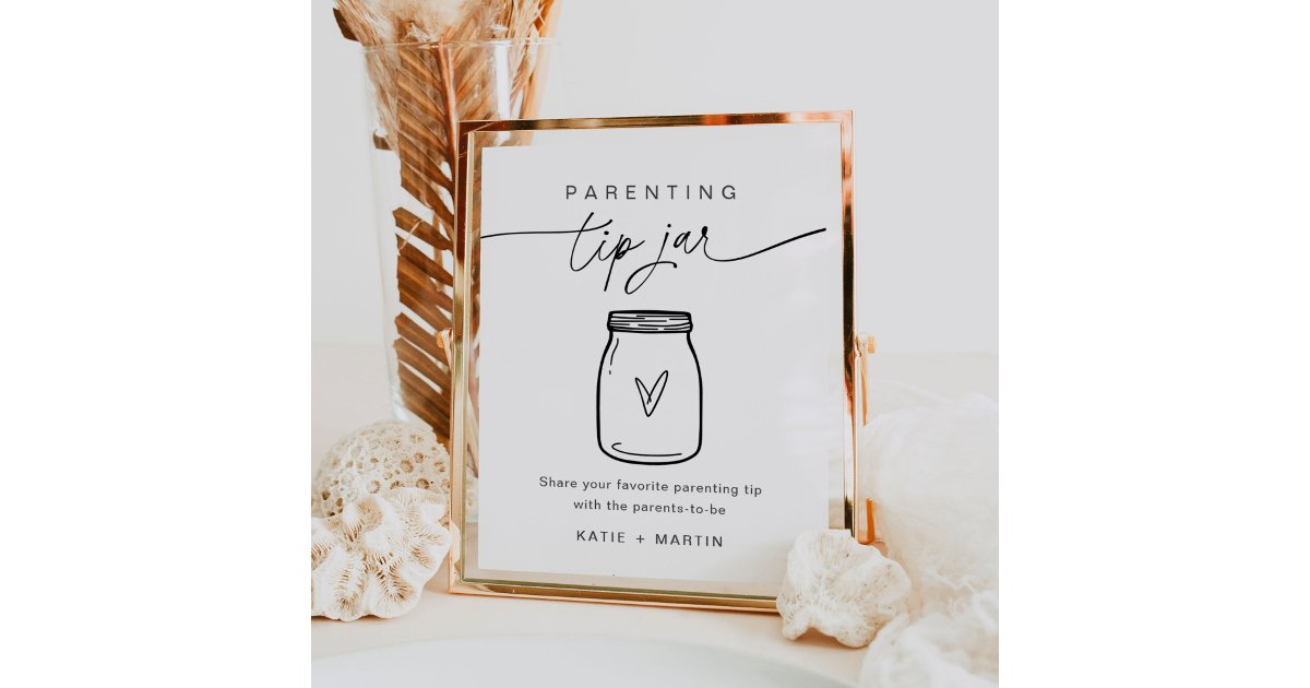 EVERLEIGH Parenting Tip Jar Sign | Zazzle