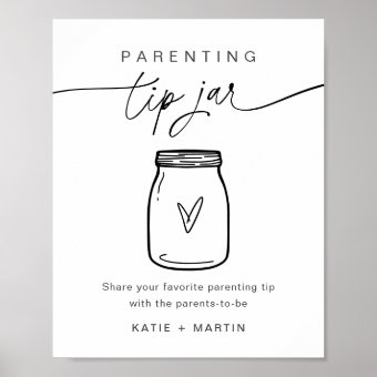 EVERLEIGH Parenting Tip Jar Sign | Zazzle
