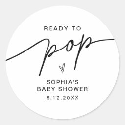 EVERLEIGH Ready To Pop Popcorn Favor Sticker | Zazzle