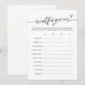 EVERLEIGH Scattergories Bridal Shower Game Card | Zazzle