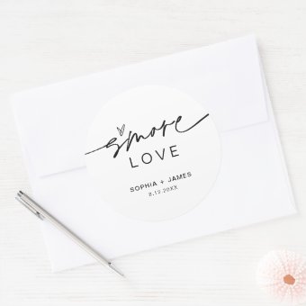 EVERLEIGH S'more Love Favor 3" Round Sticker | Zazzle