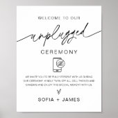 EVERLEIGH Unplugged Ceremony Wedding Sign | Zazzle