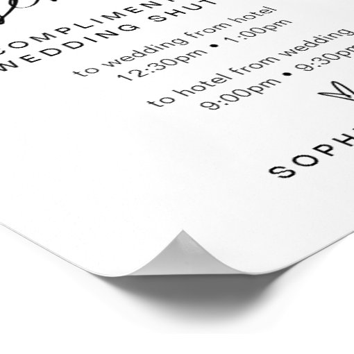 EVERLEIGH Wedding Shuttle Service Sign | Zazzle