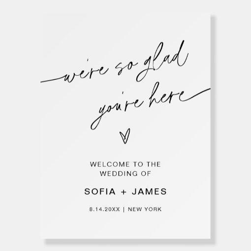 EVERLEIGH We're So Glad You're Here Welcome Sign | Zazzle