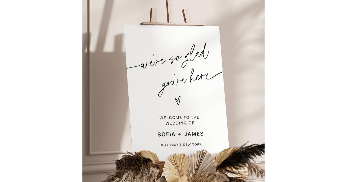 EVERLEIGH We're So Glad You're Here Welcome Sign | Zazzle