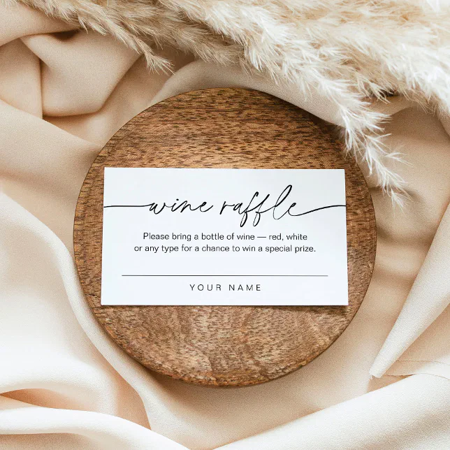 EVERLEIGH Wine Raffle Ticket Bridal Shower Game | Zazzle