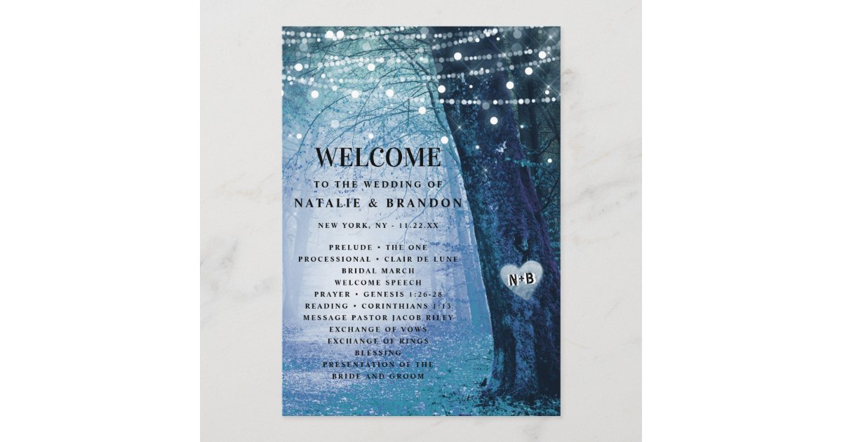 Evermore | Enchanted Fairy Forest Blue Ceremony Program | Zazzle
