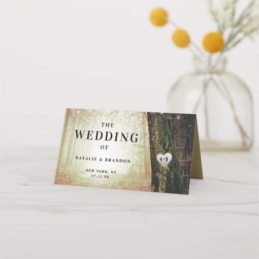 Evermore | Enchanted Forest | Amber Table Number Place Card | Zazzle