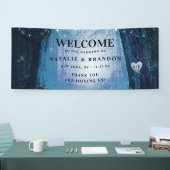 Evermore | Enchanted Forest Blue Wedding Welcome Banner | Zazzle