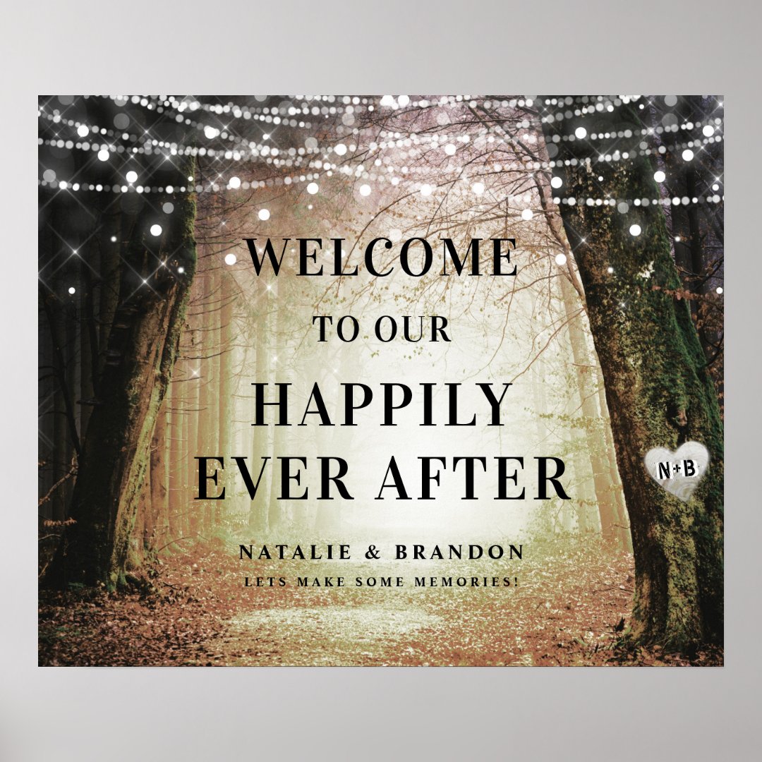 Evermore | Enchanted Forest | Reception Welcome Poster | Zazzle