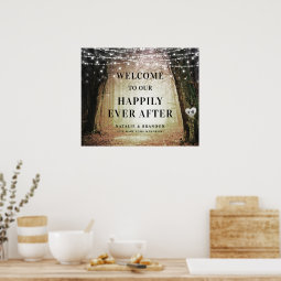 Evermore | Enchanted Forest | Reception Welcome Poster | Zazzle