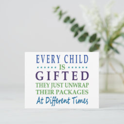 Every Autistic Child is Gifted Postcard | Zazzle