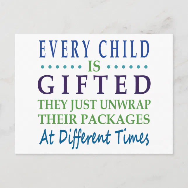 Every Autistic Child is Gifted Postcard | Zazzle