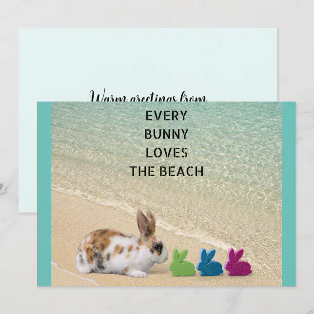 Every Bunny Loves The Beach Easter from Florida Holiday Card | Zazzle