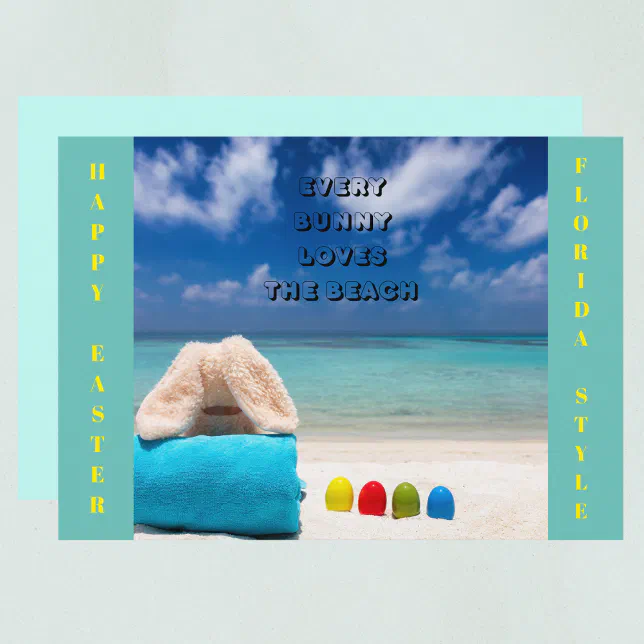 Every Bunny Loves The Beach Easter from Florida Holiday Card | Zazzle