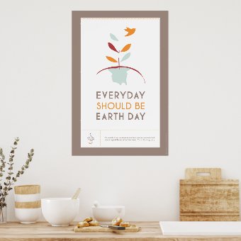 Every Day Should be Earth Day - BROWN Poster | Zazzle