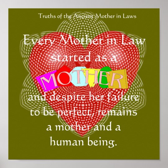 Every Mother in Law started as a Mother . Poster | Zazzle.com Every Mother in Law started as a Mother . Poster | Zazzle.com