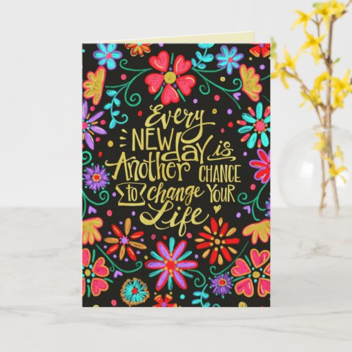 ‘Every New Day’ pretty floral Card | Zazzle