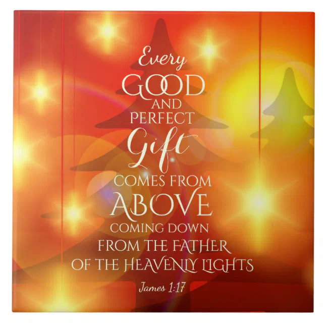 Every Perfect Gift comes from Above, Christmas Tile | Zazzle
