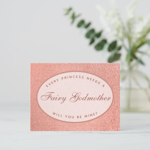 Every Princess Needs a Fairy Godmother Rose Gold Postcard | Zazzle