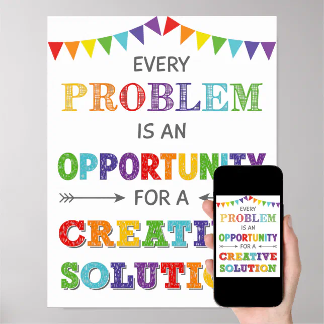 Every Problem Is An Opportunity Growth Mindset Poster | Zazzle