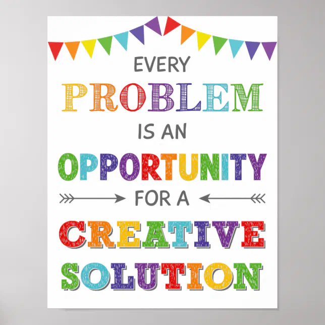 Every Problem Is An Opportunity Growth Mindset Poster | Zazzle