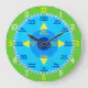 Every Second Counts - Blue & Green Learning Clock | Zazzle