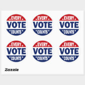 Every Vote Counts Classic Round Sticker | Zazzle