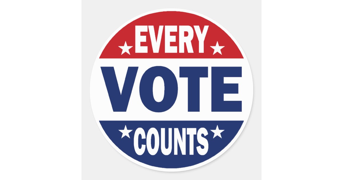 Every Vote Counts Classic Round Sticker | Zazzle.com