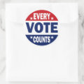 Every Vote Counts Classic Round Sticker | Zazzle