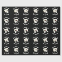 Everybody Was Tofu Fighting Funny Food Pun Dark BG Wrapping Paper | Zazzle
