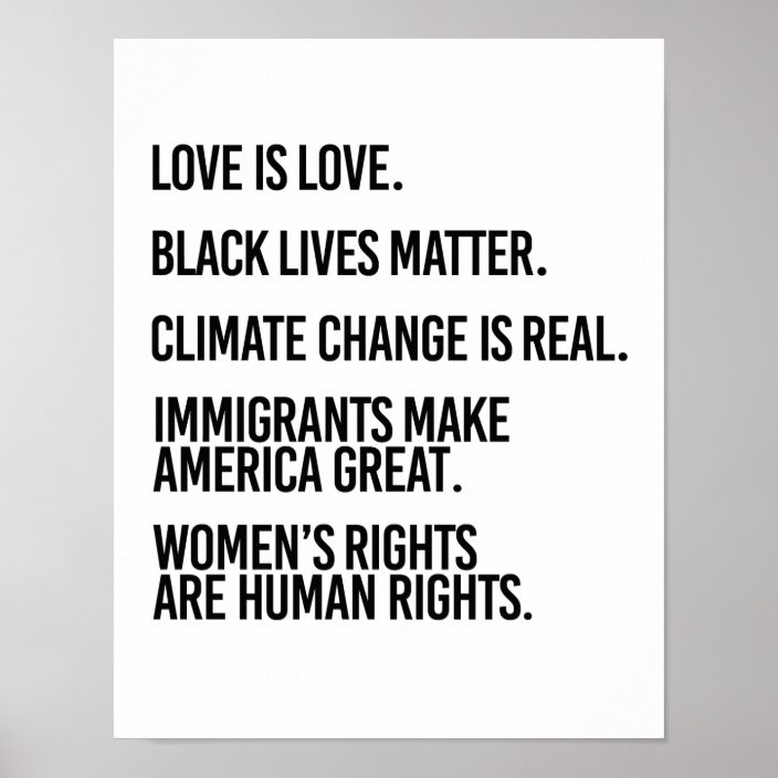 Everyone deserves human rights and climate change poster | Zazzle.com